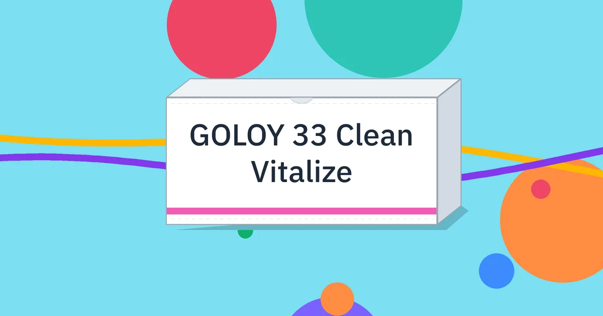 Symbolbild: Packung mit der Aufschrift GOLOY 33 Clean Vitalize (PZN 02426329) – Verfügbarkeit und Bezug in Apotheken in Frankfurt am Main