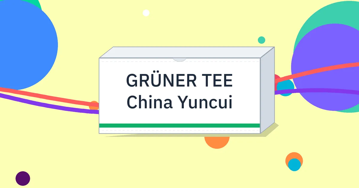 Symbolbild: Packung mit der Aufschrift GRÜNER TEE China Yuncui (PZN 00051457) – Verfügbarkeit und Bezug in Apotheken in Frankfurt am Main