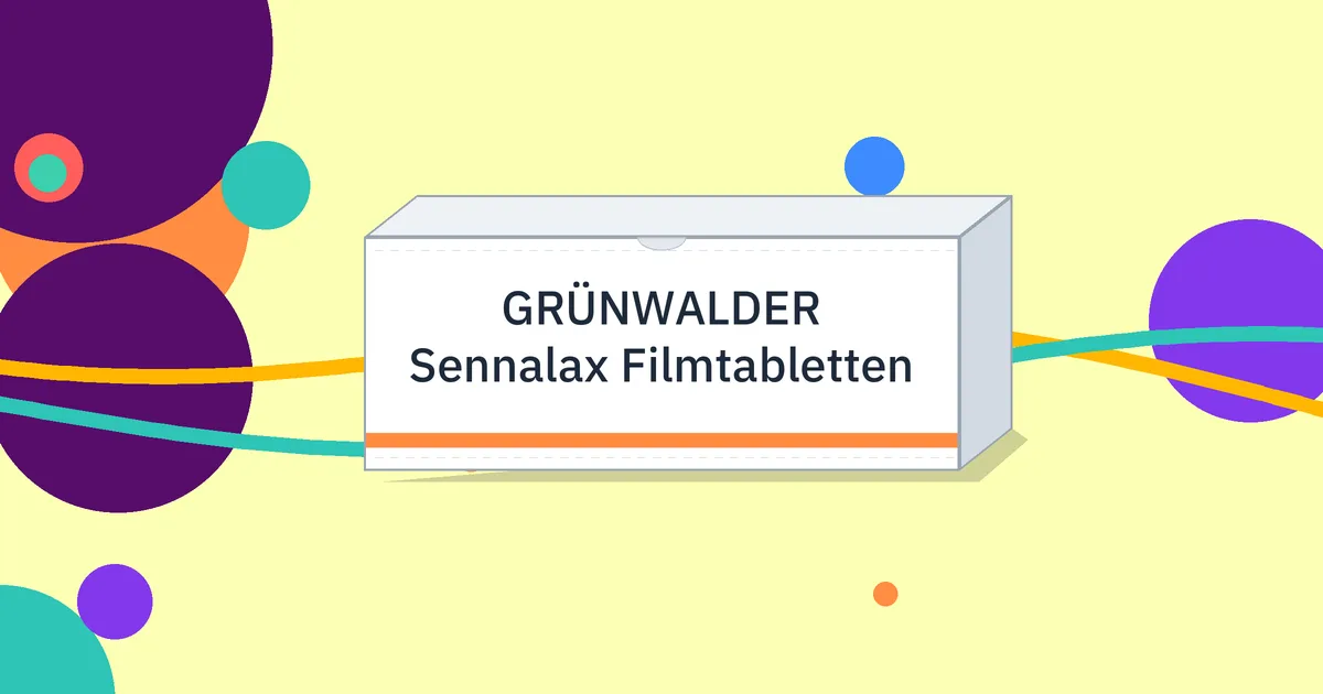 Symbolbild: Packung mit der Aufschrift GRÜNWALDER Sennalax Filmtabletten (PZN 04483900) – Verfügbarkeit und Bezug in Apotheken in Frankfurt am Main