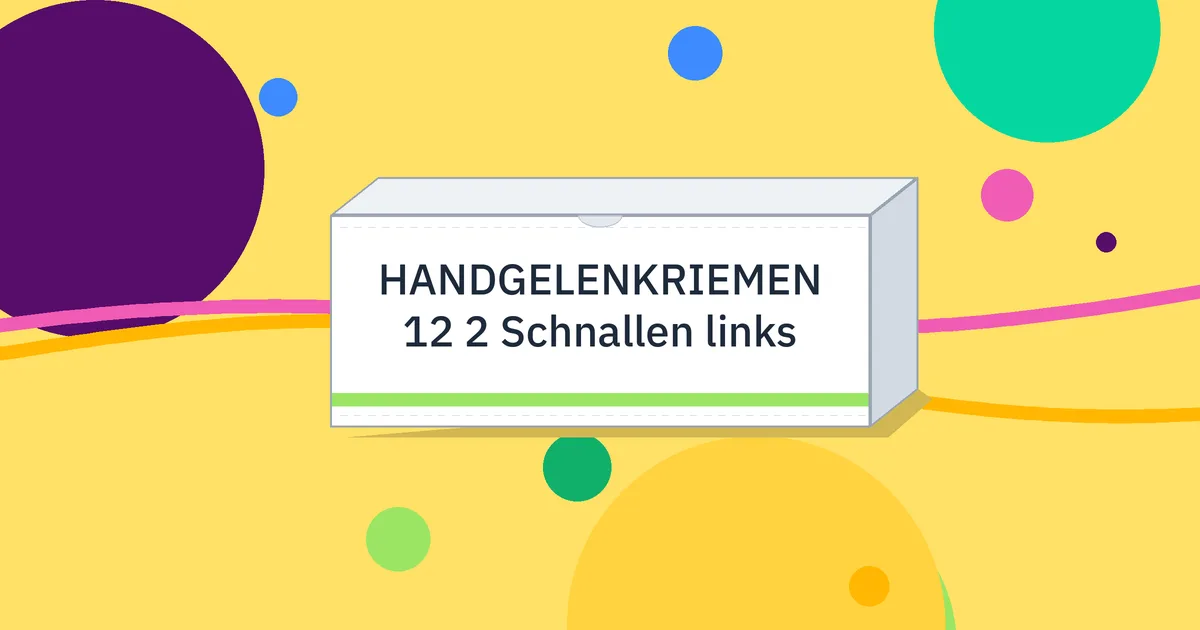 Symbolbild: Packung mit der Aufschrift HANDGELENKRIEMEN 12 2 Schnallen links (PZN 02008224) – Verfügbarkeit und Bezug in Apotheken in Frankfurt am Main