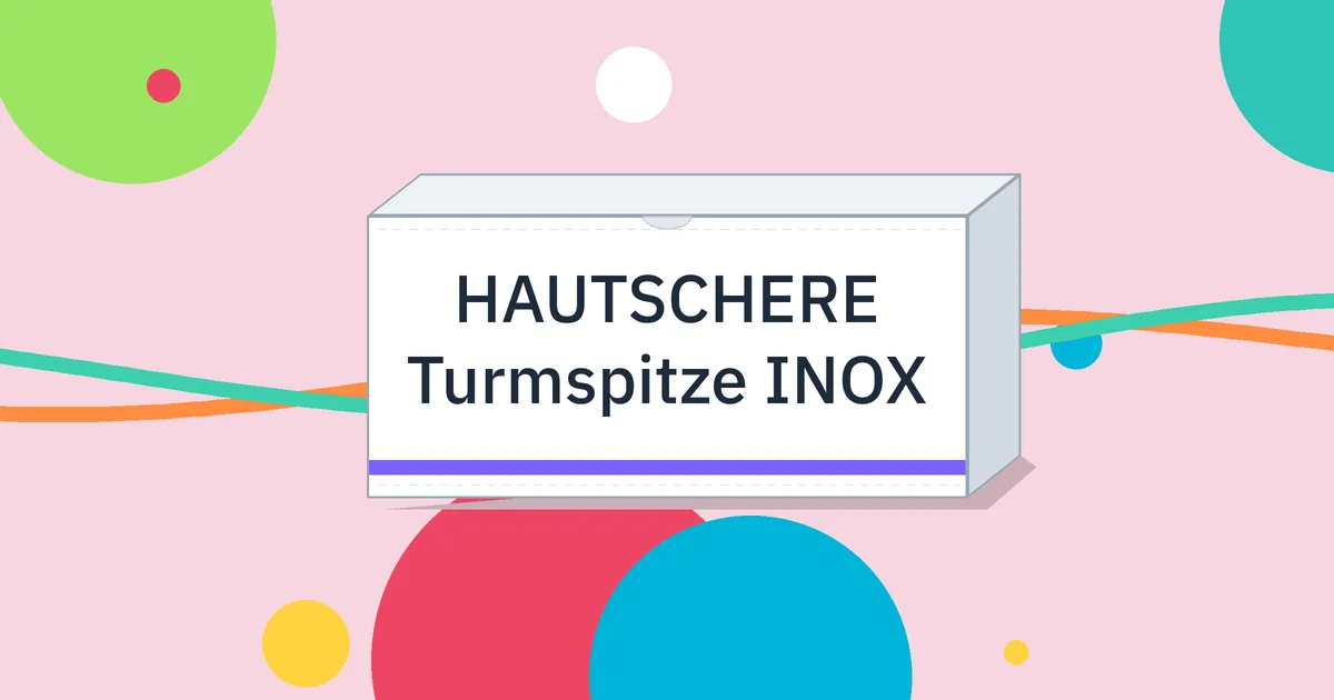 Symbolbild: Packung mit der Aufschrift HAUTSCHERE Turmspitze INOX (PZN 12364799) – Verfügbarkeit und Bezug in Apotheken in Frankfurt am Main