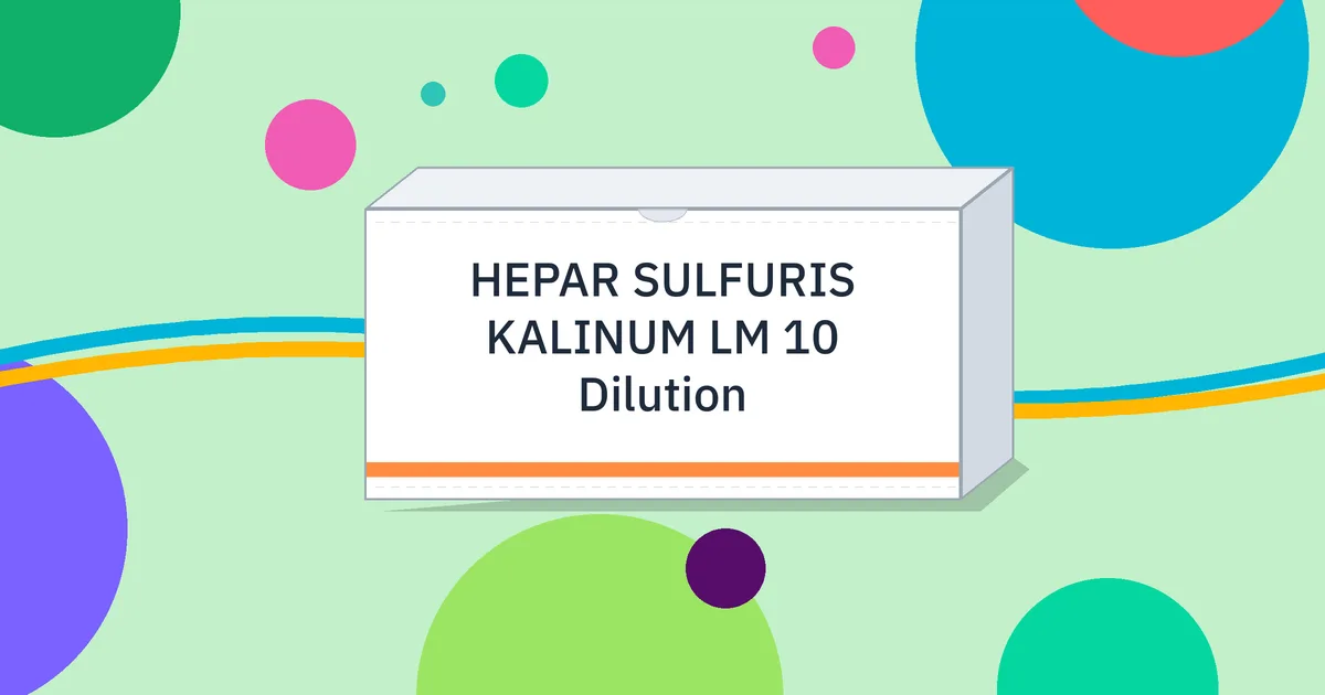 Symbolbild: Packung mit der Aufschrift HEPAR SULFURIS KALINUM LM 10 Dilution (PZN 12887847) – Verfügbarkeit und Bezug in Apotheken in Frankfurt am Main
