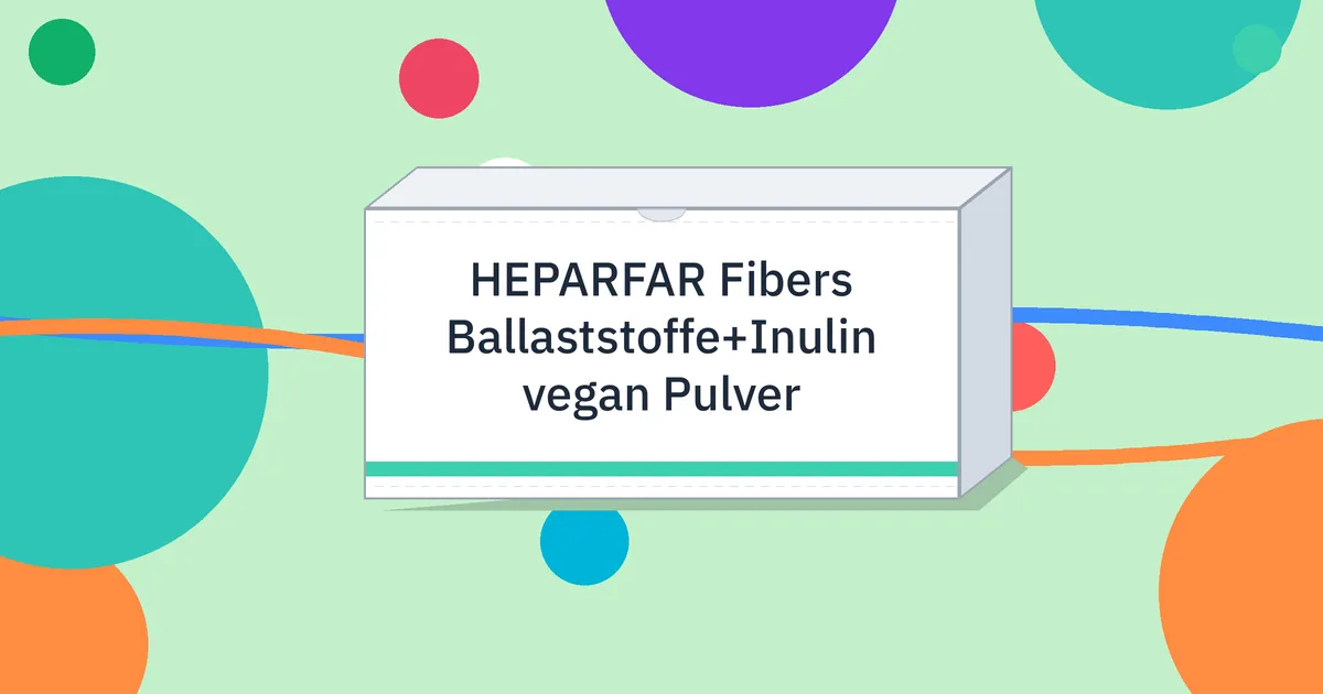 Symbolbild: Packung mit der Aufschrift HEPARFAR Fibers Ballaststoffe+Inulin vegan Pulver (PZN 18788023) – Verfügbarkeit und Bezug in Apotheken in Frankfurt am Main