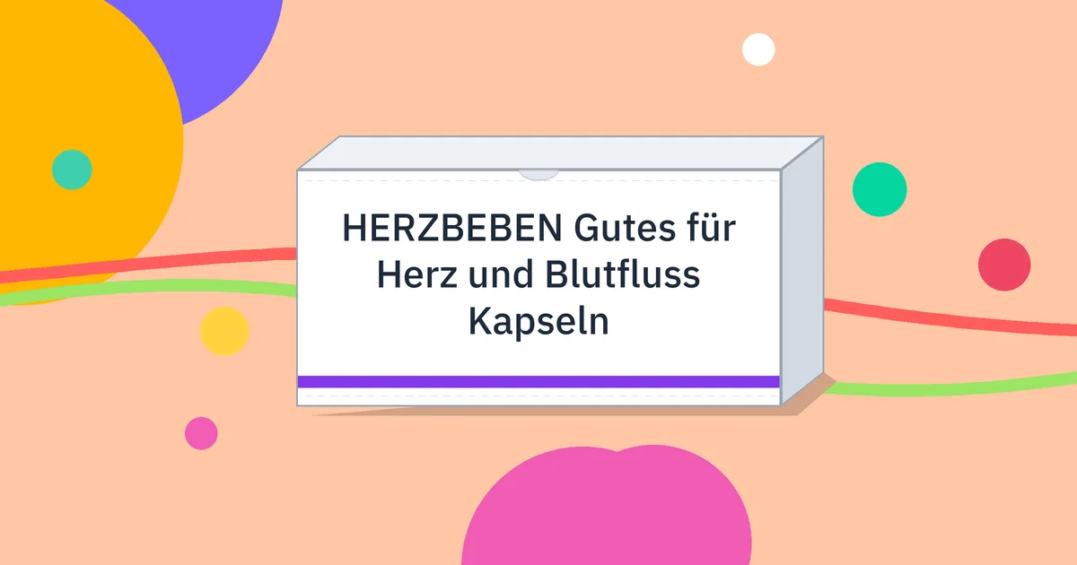 Symbolbild: Packung mit der Aufschrift HERZBEBEN Gutes für Herz und Blutfluss Kapseln (PZN 18180528) – Verfügbarkeit und Bezug in Apotheken in Frankfurt am Main