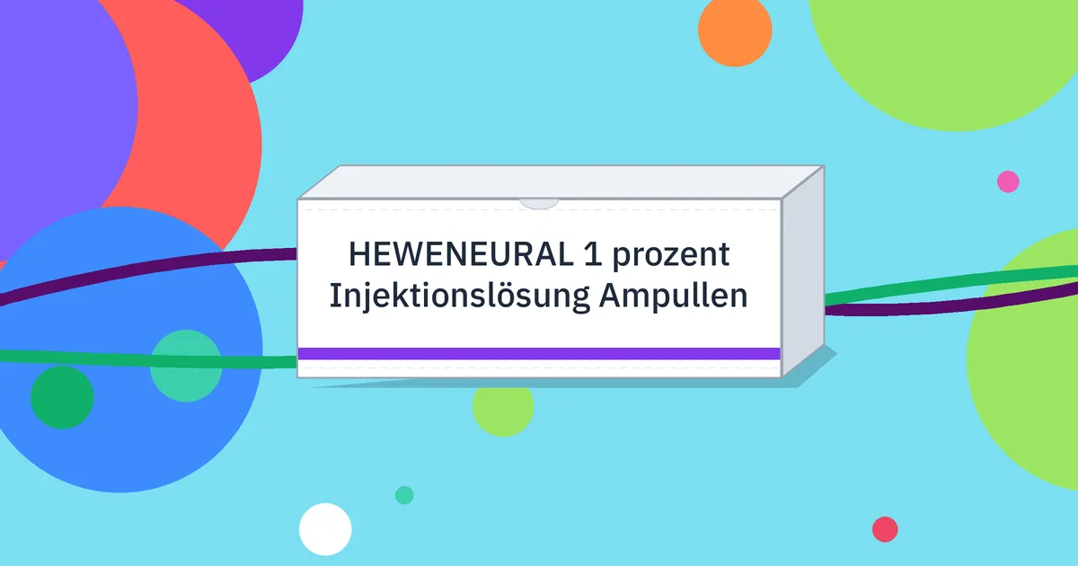 Symbolbild: Packung mit der Aufschrift HEWENEURAL 1 prozent Injektionslösung Ampullen (PZN 03173043) – Verfügbarkeit und Bezug in Apotheken in Frankfurt am Main