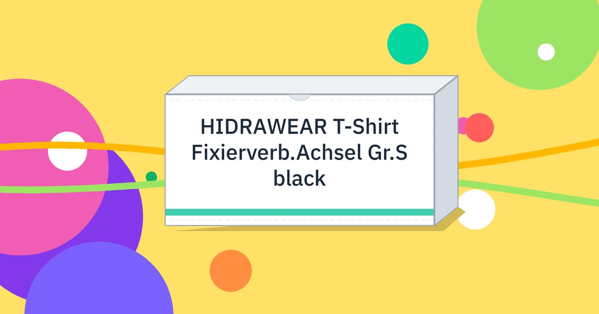 Symbolbild: Packung mit der Aufschrift HIDRAWEAR T-Shirt Fixierverb.Achsel Gr.S black (PZN 20833593) – Verfügbarkeit und Bezug in Apotheken in Frankfurt am Main