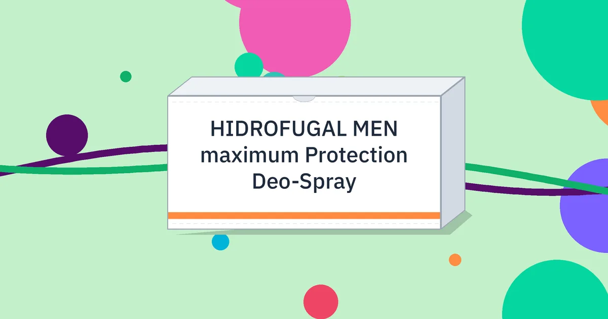 Symbolbild: Packung mit der Aufschrift HIDROFUGAL MEN maximum Protection Deo-Spray (PZN 16228691) – Verfügbarkeit und Bezug in Apotheken in Frankfurt am Main