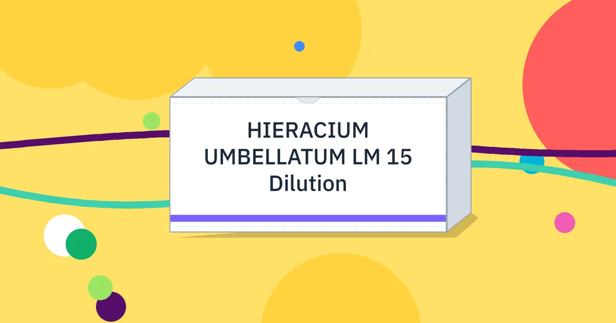Symbolbild: Packung mit der Aufschrift HIERACIUM UMBELLATUM LM 15 Dilution (PZN 13553947) – Verfügbarkeit und Bezug in Apotheken in Frankfurt am Main