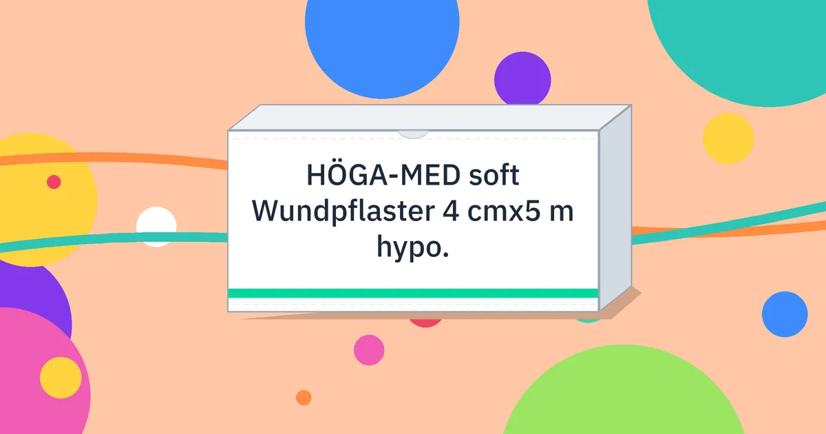 Symbolbild: Packung mit der Aufschrift HÖGA-MED soft Wundpflaster 4 cmx5 m hypo. (PZN 11126945) – Verfügbarkeit und Bezug in Apotheken in Frankfurt am Main