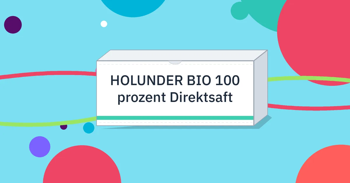 Symbolbild: Packung mit der Aufschrift HOLUNDER BIO 100 prozent Direktsaft (PZN 10385981) – Verfügbarkeit und Bezug in Apotheken in Frankfurt am Main