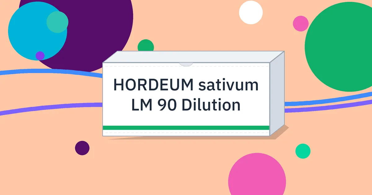 Symbolbild: Packung mit der Aufschrift HORDEUM sativum LM 90 Dilution (PZN 13556118) – Verfügbarkeit und Bezug in Apotheken in Frankfurt am Main