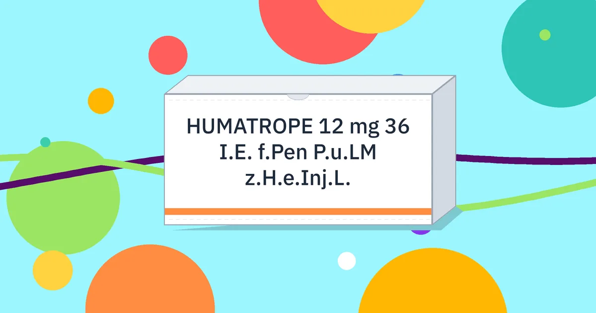 Symbolbild: Packung mit der Aufschrift HUMATROPE 12 mg 36 I.E. f.Pen P.u.LM z.H.e.Inj.L. (PZN 15658202) – Verfügbarkeit und Bezug in Apotheken in Frankfurt am Main