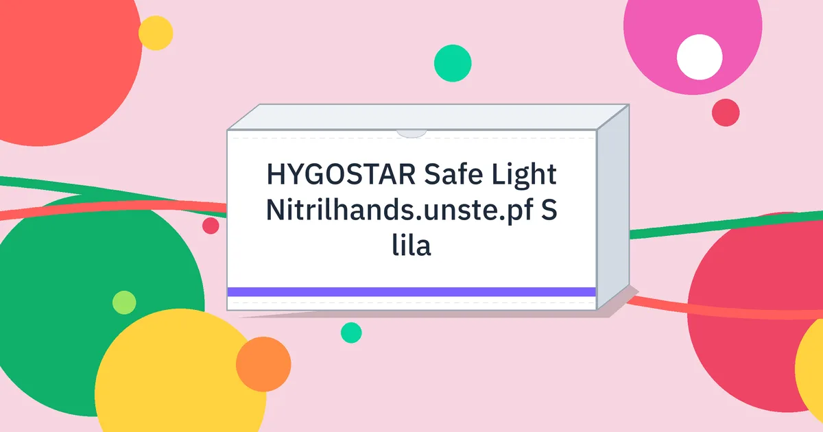 Symbolbild: Packung mit der Aufschrift HYGOSTAR Safe Light Nitrilhands.unste.pf S lila (PZN 20774867) – Verfügbarkeit und Bezug in Apotheken in Frankfurt am Main