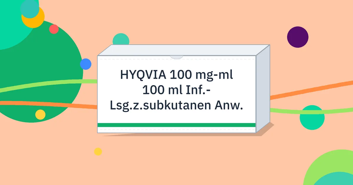 Symbolbild: Packung mit der Aufschrift HYQVIA 100 mg-ml 100 ml Inf.-Lsg.z.subkutanen Anw. (PZN 17260745) – Verfügbarkeit und Bezug in Apotheken in Frankfurt am Main