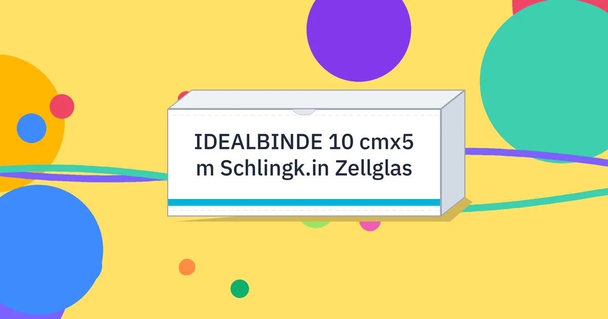 Symbolbild: Packung mit der Aufschrift IDEALBINDE 10 cmx5 m Schlingk.in Zellglas (PZN 03158397) – Verfügbarkeit und Bezug in Apotheken in Frankfurt am Main