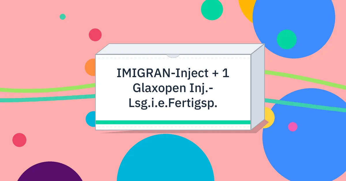 Symbolbild: Packung mit der Aufschrift IMIGRAN-Inject + 1 Glaxopen Inj.-Lsg.i.e.Fertigsp. (PZN 03921290) – Verfügbarkeit und Bezug in Apotheken in Frankfurt am Main