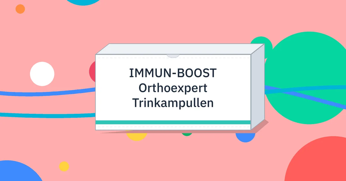 Symbolbild: Packung mit der Aufschrift IMMUN-BOOST Orthoexpert Trinkampullen (PZN 07610753) – Verfügbarkeit und Bezug in Apotheken in Frankfurt am Main
