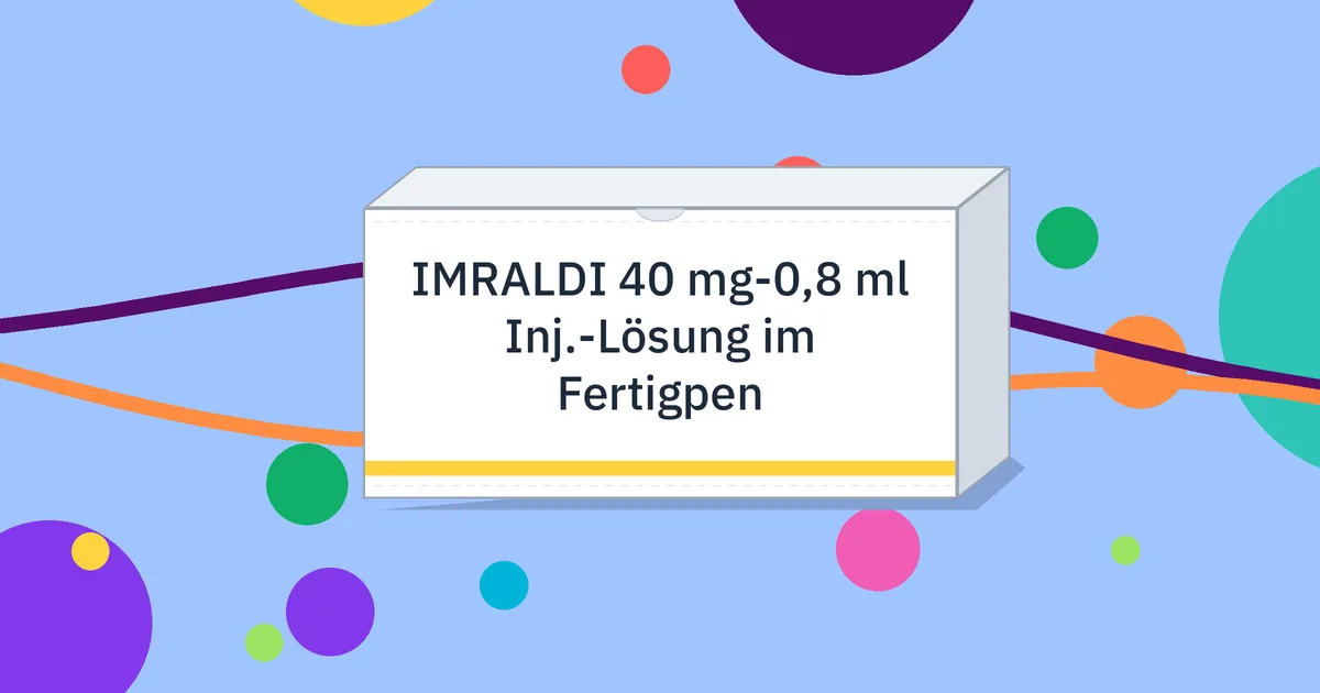 Symbolbild: Packung mit der Aufschrift IMRALDI 40 mg-0,8 ml Inj.-Lösung im Fertigpen (PZN 15374249) – Verfügbarkeit und Bezug in Apotheken in Frankfurt am Main