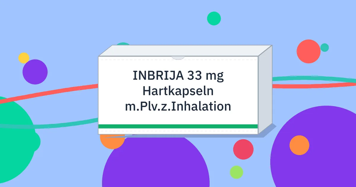Symbolbild: Packung mit der Aufschrift INBRIJA 33 mg Hartkapseln m.Plv.z.Inhalation (PZN 20120002) – Verfügbarkeit und Bezug in Apotheken in Frankfurt am Main