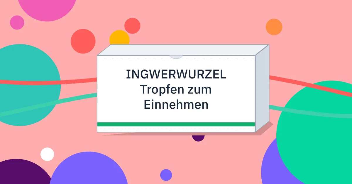 Symbolbild: Packung mit der Aufschrift INGWERWURZEL Tropfen zum Einnehmen (PZN 11866754) – Verfügbarkeit und Bezug in Apotheken in Frankfurt am Main