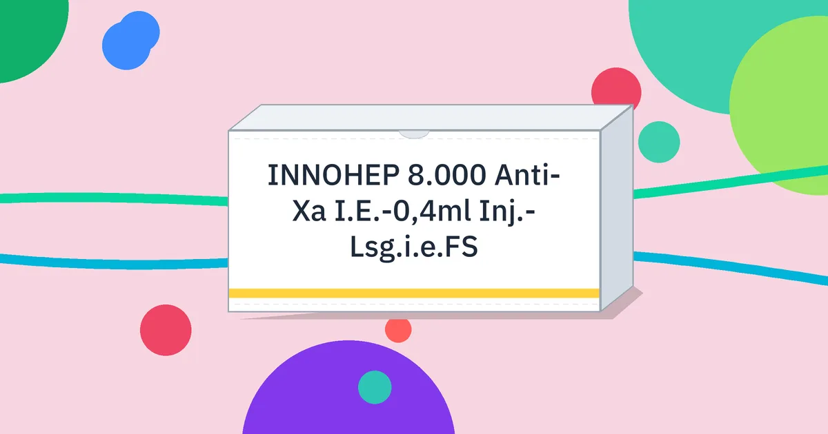 Symbolbild: Packung mit der Aufschrift INNOHEP 8.000 Anti-Xa I.E.-0,4ml Inj.-Lsg.i.e.FS (PZN 18379997) – Verfügbarkeit und Bezug in Apotheken in Frankfurt am Main