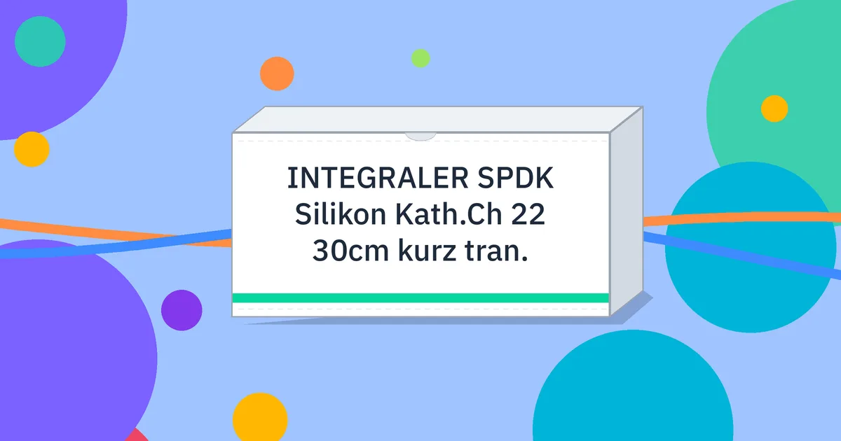 Symbolbild: Packung mit der Aufschrift INTEGRALER SPDK Silikon Kath.Ch 22 30cm kurz tran. (PZN 16836083) – Verfügbarkeit und Bezug in Apotheken in Frankfurt am Main