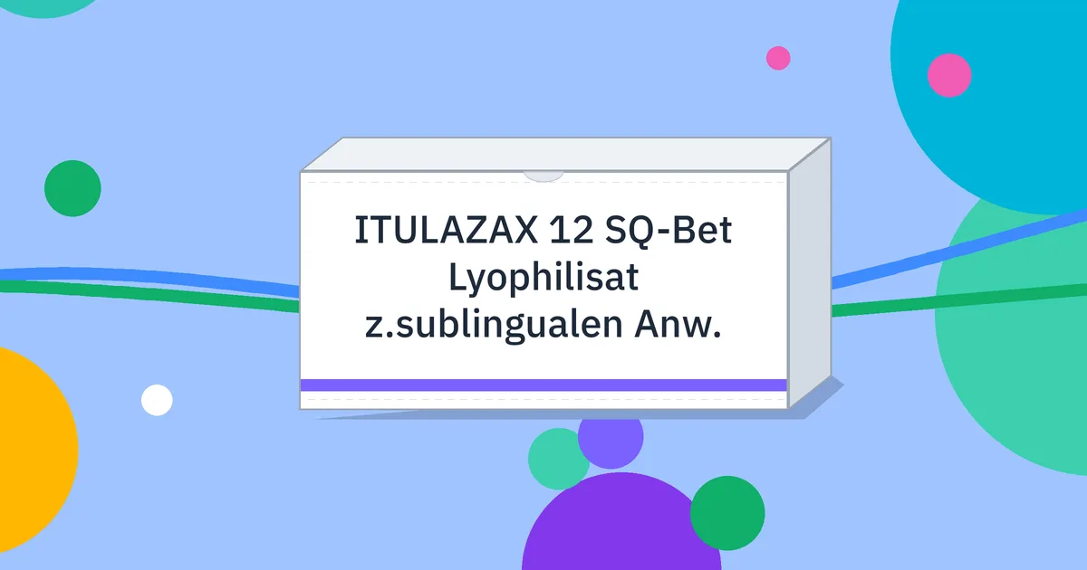 Symbolbild: Packung mit der Aufschrift ITULAZAX 12 SQ-Bet Lyophilisat z.sublingualen Anw. (PZN 16855784) – Verfügbarkeit und Bezug in Apotheken in Frankfurt am Main