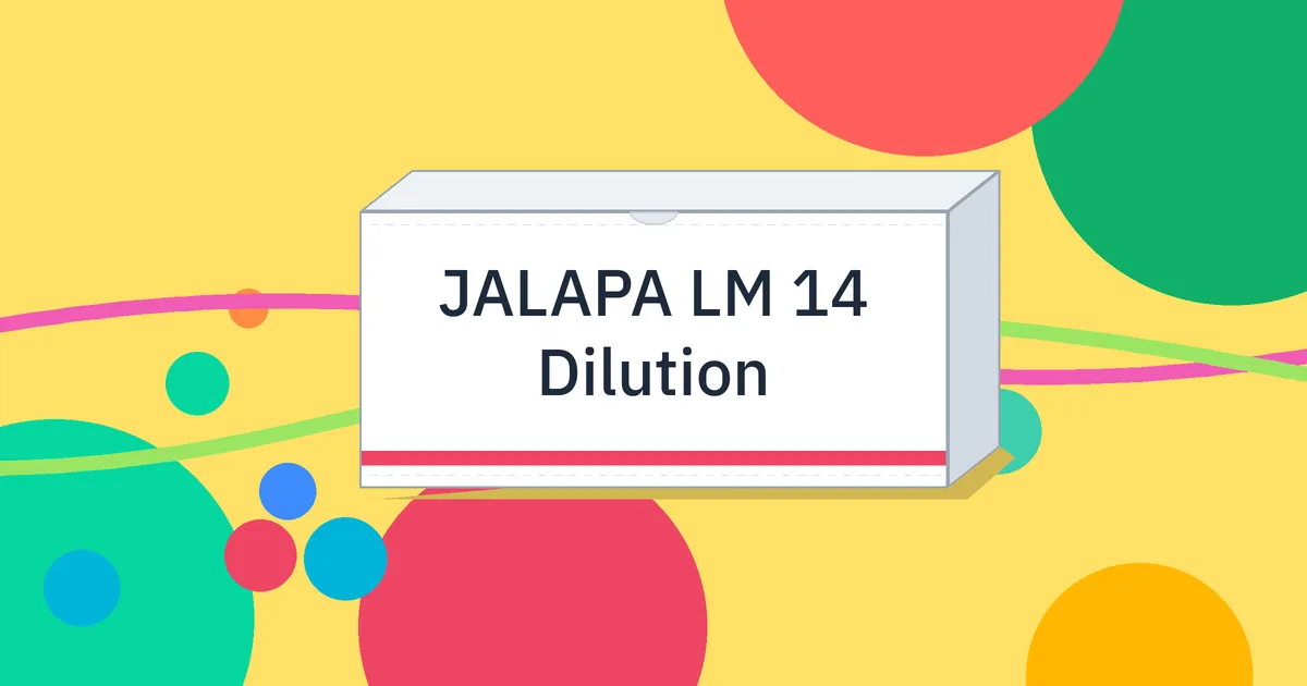Symbolbild: Packung mit der Aufschrift JALAPA LM 14 Dilution (PZN 13561881) – Verfügbarkeit und Bezug in Apotheken in Frankfurt am Main