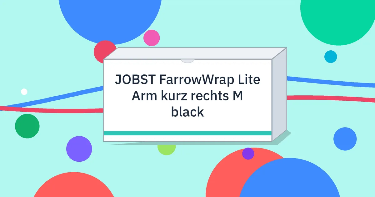 Symbolbild: Packung mit der Aufschrift JOBST FarrowWrap Lite Arm kurz rechts M black (PZN 13870240) – Verfügbarkeit und Bezug in Apotheken in Frankfurt am Main
