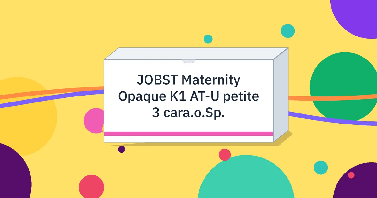 Symbolbild: Packung mit der Aufschrift JOBST Maternity Opaque K1 AT-U petite 3 cara.o.Sp. (PZN 15850649) – Verfügbarkeit und Bezug in Apotheken in Frankfurt am Main