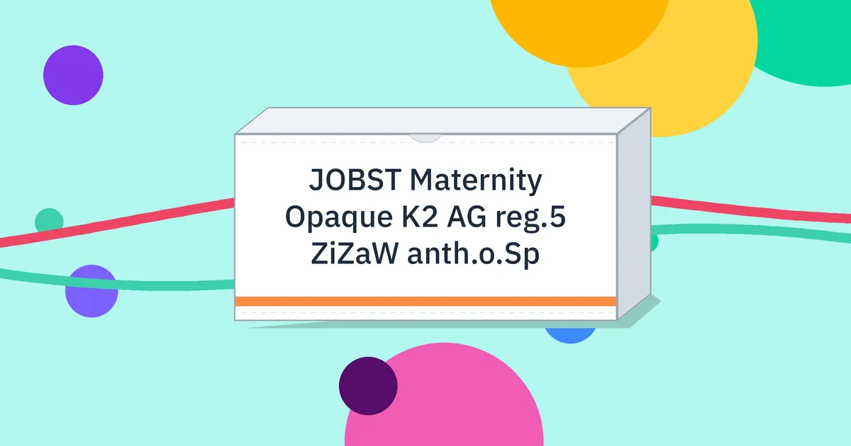 Symbolbild: Packung mit der Aufschrift JOBST Maternity Opaque K2 AG reg.5 ZiZaW anth.o.Sp (PZN 15855931) – Verfügbarkeit und Bezug in Apotheken in Frankfurt am Main