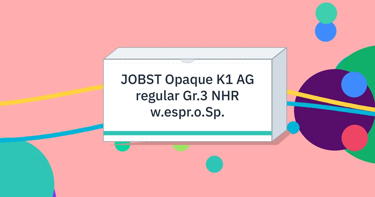 Symbolbild: Packung mit der Aufschrift JOBST Opaque K1 AG regular Gr.3 NHR w.espr.o.Sp. (PZN 16267426) – Verfügbarkeit und Bezug in Apotheken in Frankfurt am Main