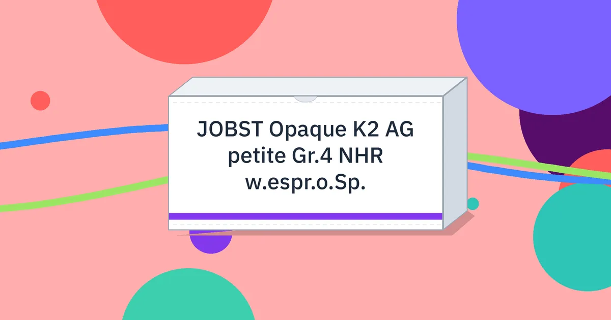 Symbolbild: Packung mit der Aufschrift JOBST Opaque K2 AG petite Gr.4 NHR w.espr.o.Sp. (PZN 16285803) – Verfügbarkeit und Bezug in Apotheken in Frankfurt am Main