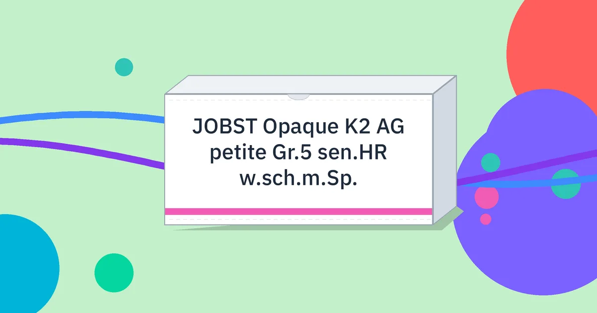 Symbolbild: Packung mit der Aufschrift JOBST Opaque K2 AG petite Gr.5 sen.HR w.sch.m.Sp. (PZN 11257044) – Verfügbarkeit und Bezug in Apotheken in Frankfurt am Main