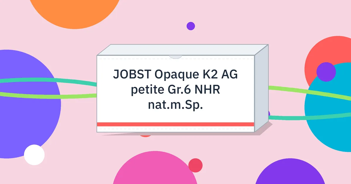 Symbolbild: Packung mit der Aufschrift JOBST Opaque K2 AG petite Gr.6 NHR nat.m.Sp. (PZN 11255128) – Verfügbarkeit und Bezug in Apotheken in Frankfurt am Main