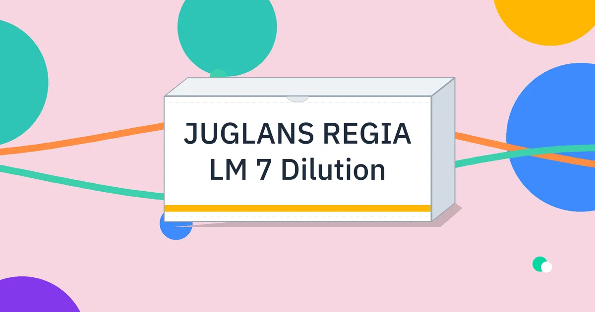Symbolbild: Packung mit der Aufschrift JUGLANS REGIA LM 7 Dilution (PZN 12916081) – Verfügbarkeit und Bezug in Apotheken in Frankfurt am Main