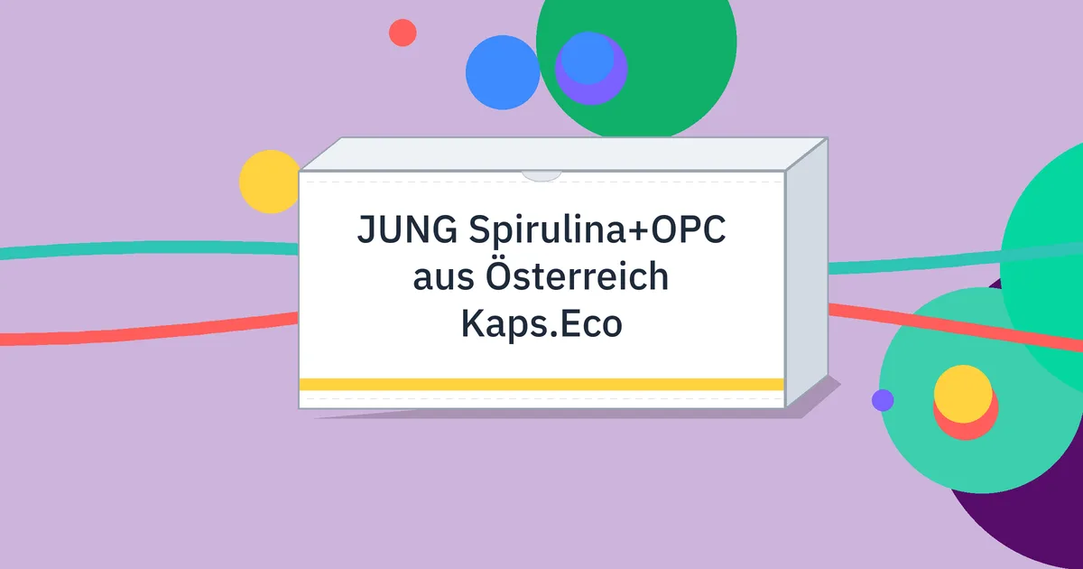 Symbolbild: Packung mit der Aufschrift JUNG Spirulina+OPC aus Österreich Kaps.Eco (PZN 18135491) – Verfügbarkeit und Bezug in Apotheken in Frankfurt am Main