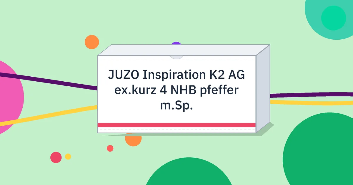 Symbolbild: Packung mit der Aufschrift JUZO Inspiration K2 AG ex.kurz 4 NHB pfeffer m.Sp. (PZN 14963989) – Verfügbarkeit und Bezug in Apotheken in Frankfurt am Main