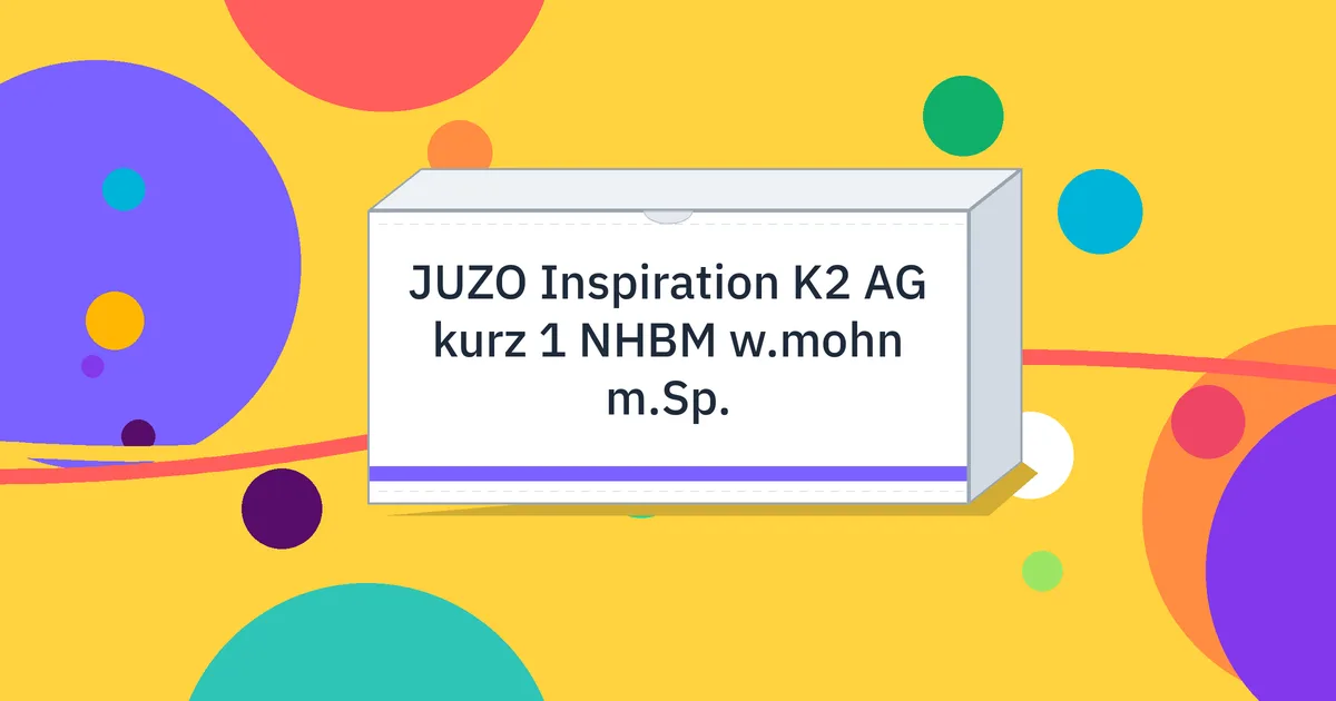 Symbolbild: Packung mit der Aufschrift JUZO Inspiration K2 AG kurz 1 NHBM w.mohn m.Sp. (PZN 14920483) – Verfügbarkeit und Bezug in Apotheken in Frankfurt am Main