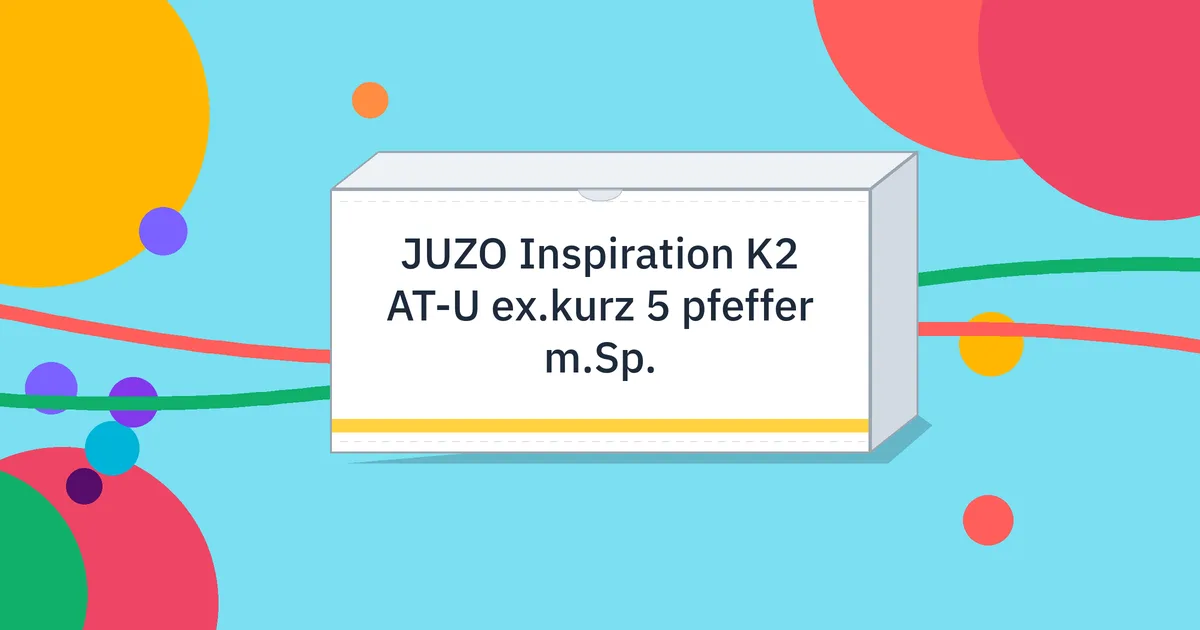 Symbolbild: Packung mit der Aufschrift JUZO Inspiration K2 AT-U ex.kurz 5 pfeffer m.Sp. (PZN 14966031) – Verfügbarkeit und Bezug in Apotheken in Frankfurt am Main