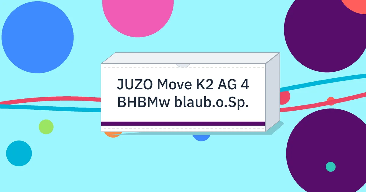 Symbolbild: Packung mit der Aufschrift JUZO Move K2 AG 4 BHBMw blaub.o.Sp. (PZN 18558412) – Verfügbarkeit und Bezug in Apotheken in Frankfurt am Main