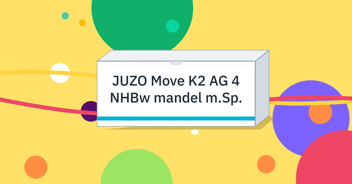 Symbolbild: Packung mit der Aufschrift JUZO Move K2 AG 4 NHBw mandel m.Sp. (PZN 16640807) – Verfügbarkeit und Bezug in Apotheken in Frankfurt am Main
