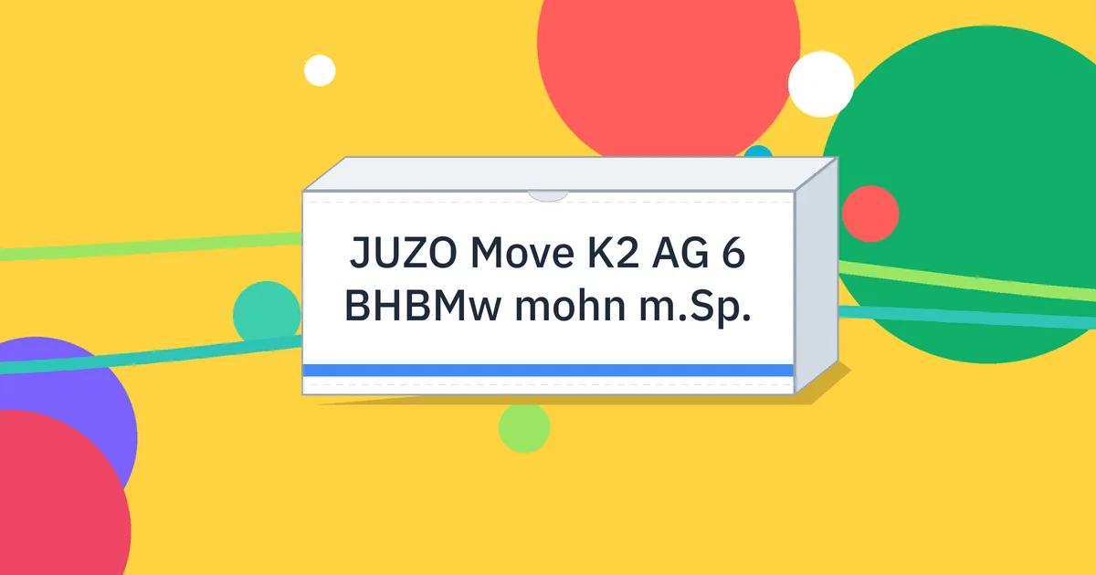 Symbolbild: Packung mit der Aufschrift JUZO Move K2 AG 6 BHBMw mohn m.Sp. (PZN 18556531) – Verfügbarkeit und Bezug in Apotheken in Frankfurt am Main