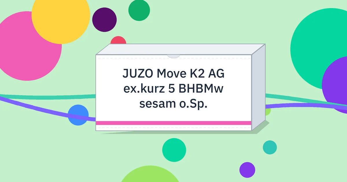 Symbolbild: Packung mit der Aufschrift JUZO Move K2 AG ex.kurz 5 BHBMw sesam o.Sp. (PZN 18534819) – Verfügbarkeit und Bezug in Apotheken in Frankfurt am Main