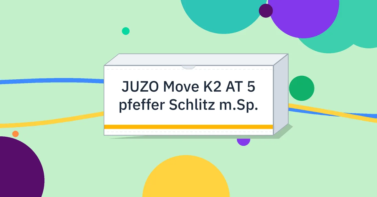 Symbolbild: Packung mit der Aufschrift JUZO Move K2 AT 5 pfeffer Schlitz m.Sp. (PZN 20668585) – Verfügbarkeit und Bezug in Apotheken in Frankfurt am Main