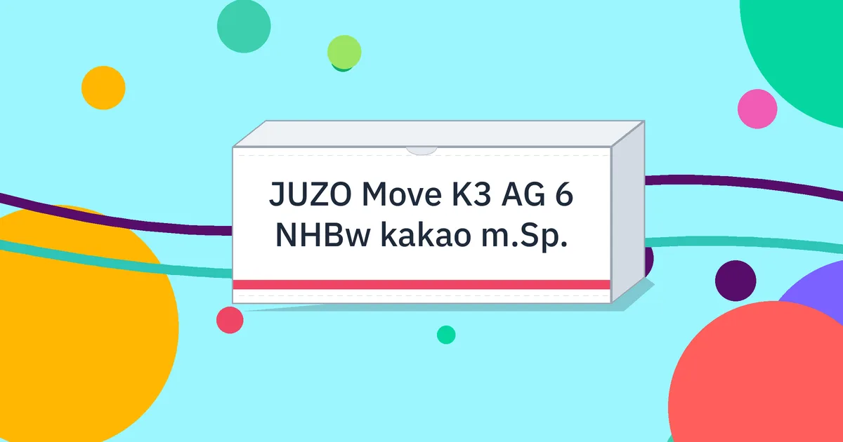 Symbolbild: Packung mit der Aufschrift JUZO Move K3 AG 6 NHBw kakao m.Sp. (PZN 18586526) – Verfügbarkeit und Bezug in Apotheken in Frankfurt am Main