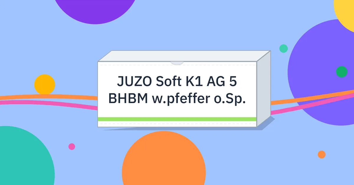 Symbolbild: Packung mit der Aufschrift JUZO Soft K1 AG 5 BHBM w.pfeffer o.Sp. (PZN 14864709) – Verfügbarkeit und Bezug in Apotheken in Frankfurt am Main