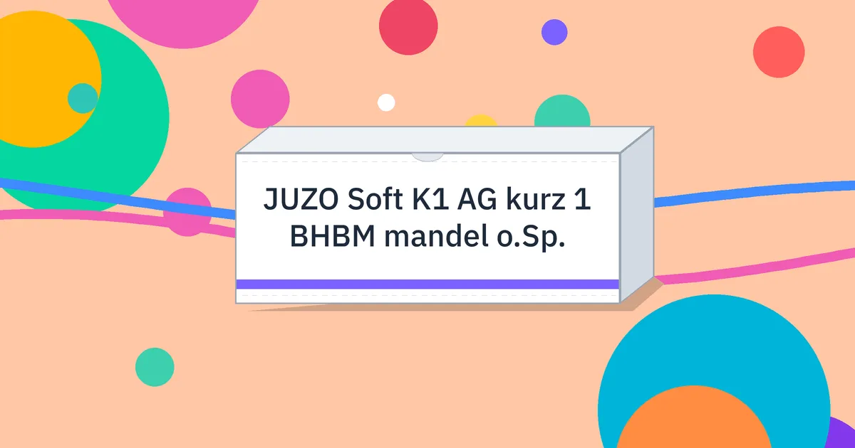 Symbolbild: Packung mit der Aufschrift JUZO Soft K1 AG kurz 1 BHBM mandel o.Sp. (PZN 14857796) – Verfügbarkeit und Bezug in Apotheken in Frankfurt am Main