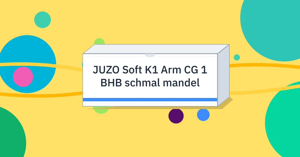 Symbolbild: Packung mit der Aufschrift JUZO Soft K1 Arm CG 1 BHB schmal mandel (PZN 15507868) – Verfügbarkeit und Bezug in Apotheken in Frankfurt am Main
