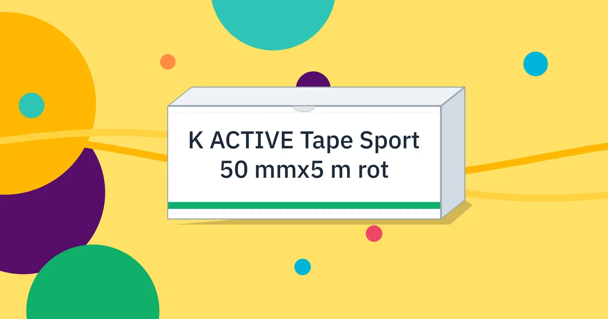 Symbolbild: Packung mit der Aufschrift K ACTIVE Tape Sport 50 mmx5 m rot (PZN 11608006) – Verfügbarkeit und Bezug in Apotheken in Frankfurt am Main